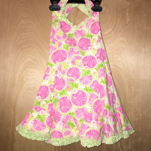 Kate Mack | Dresses | Kate Mack Pink Green Watermelon Halter Dress 6 ...